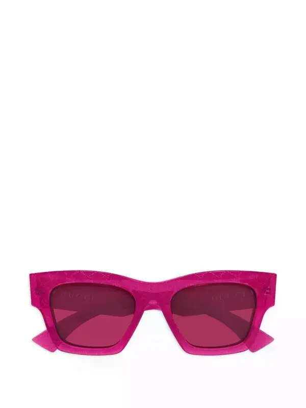 Gucci Gg Monogram-embossed Rectangle-frame Sunglasses