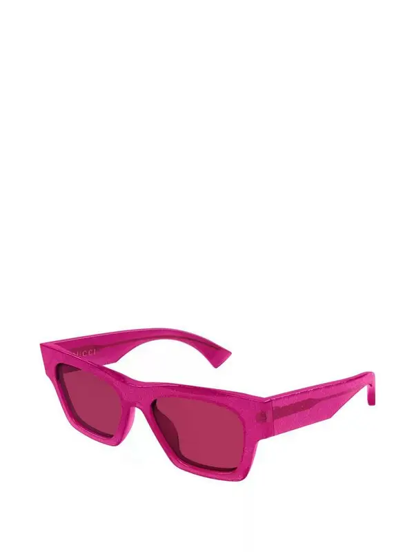 Gucci Gg Monogram-embossed Rectangle-frame Sunglasses