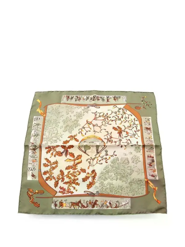 Hermès 2000s Neige D'antan Silk Scarf - Green