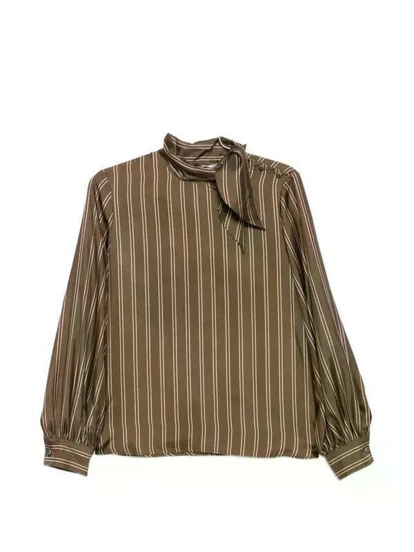 Max Mara Bingo Striped Pussy-bow Blouse