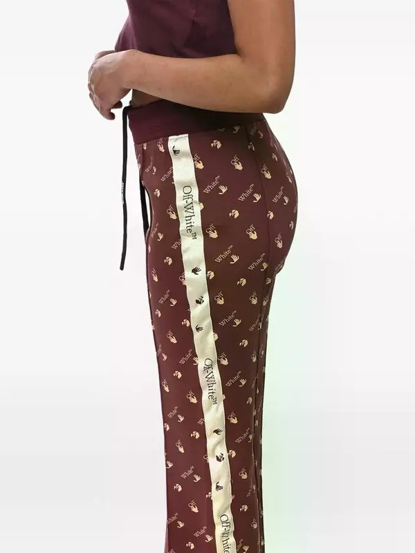Off-White Monogram Fabric Track Pants With Contrast Side Stripes