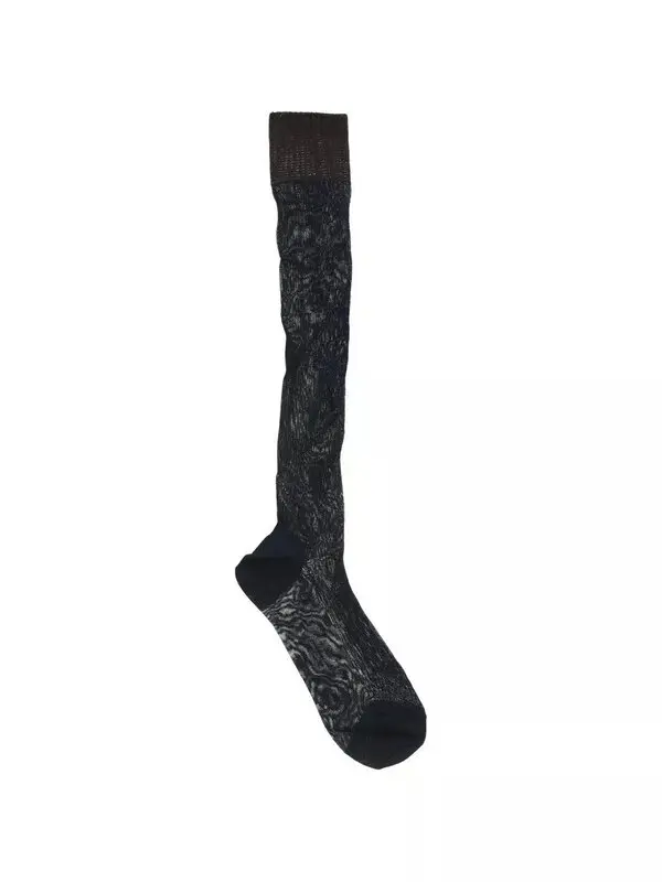 Dsquared2 Long Viscose Socks With Contrast Trim - Black