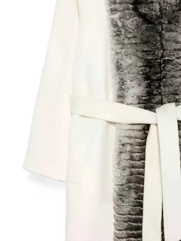 LISKA Fur-trim Belted Coat