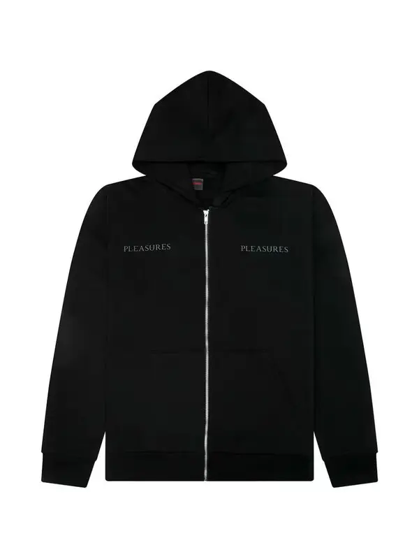 PLEASURES Graphic-print Zip-up Hoodie