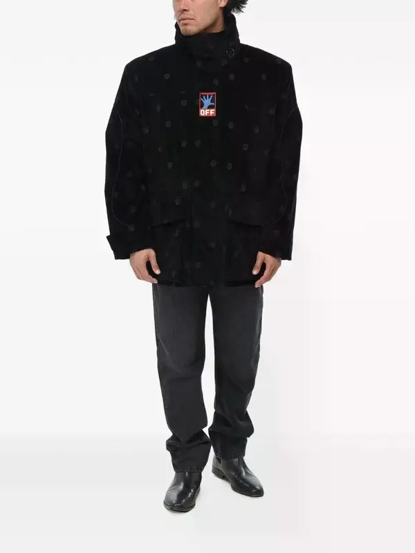 Off-White Hands Off Embroidered Velour Jacket