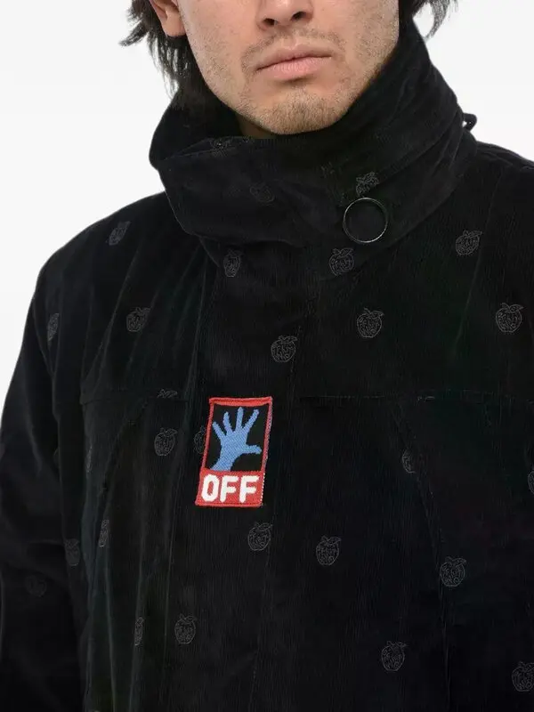 Off-White Hands Off Embroidered Velour Jacket