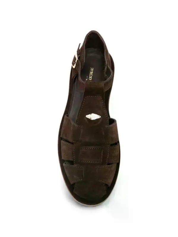 SERGIO MORETTI FIRENZE Suede Caged Sandals