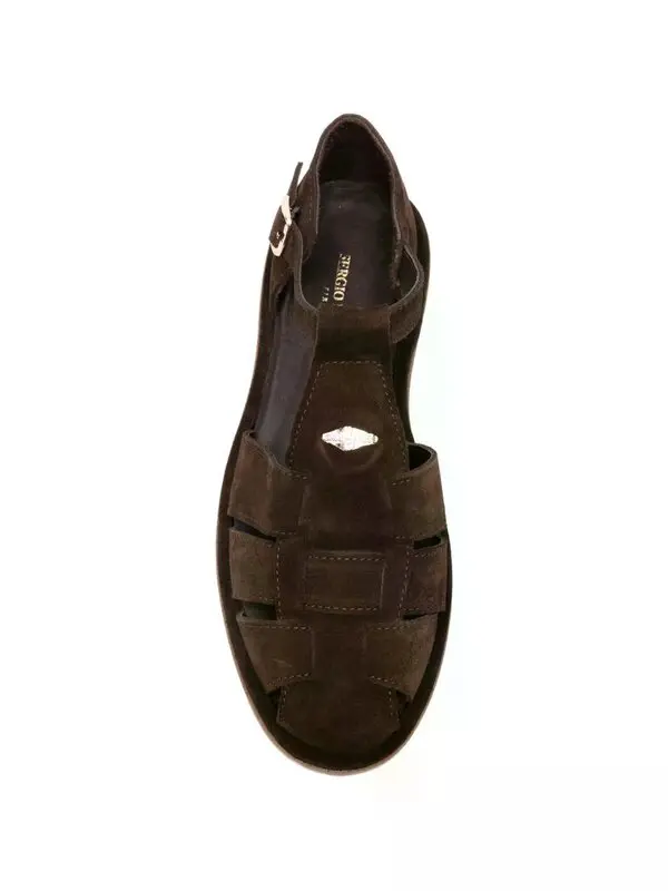 SERGIO MORETTI FIRENZE Suede Caged Sandals