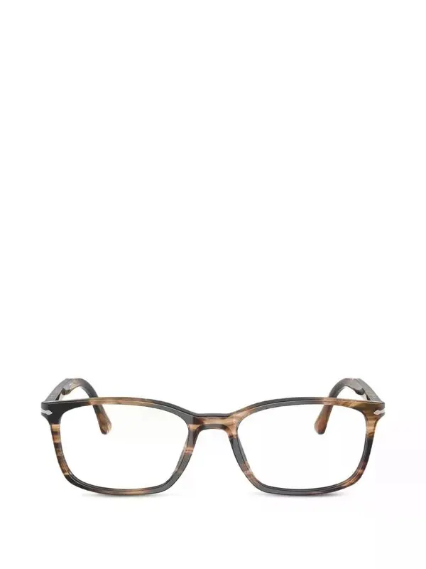 Persol Striped Browline Glasses - Brown