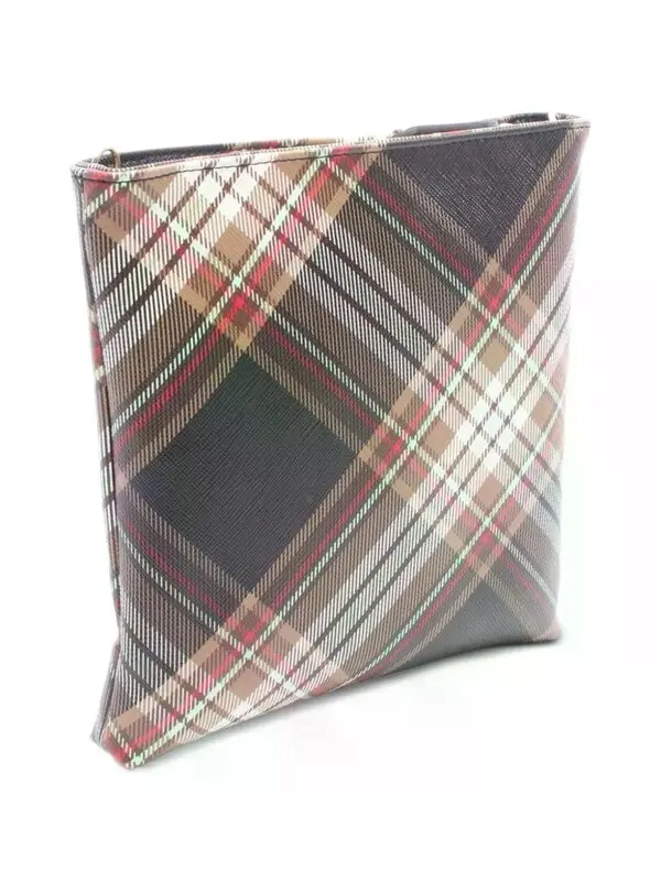 VIVIENNE WESTWOOD Check Orb Shoulder Bag - Brown