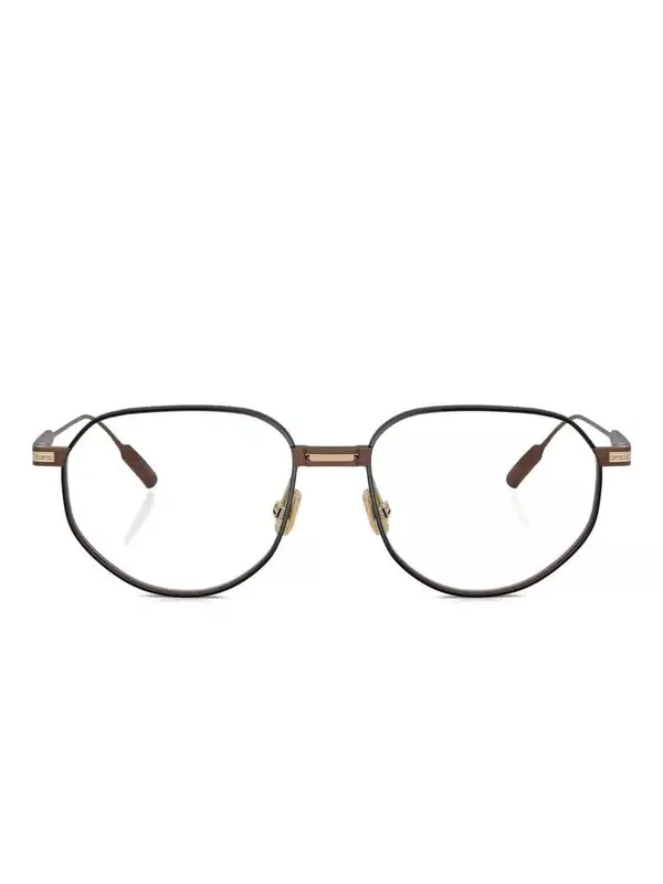 Brunello Cucinelli Geometric Titanium Frames - Brown