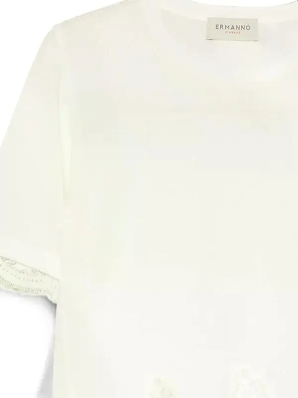 ERMANNO FIRENZE Short-sleeve Lace-trim Top