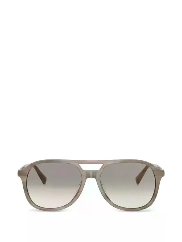 Brunello Cucinelli Panama Nocciola Pilot-frame Sunglasses