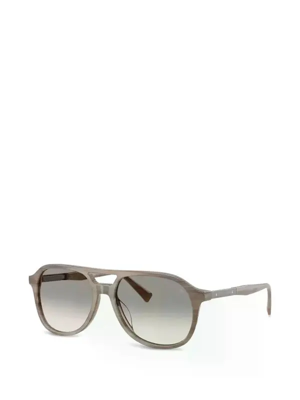 Brunello Cucinelli Panama Nocciola Pilot-frame Sunglasses