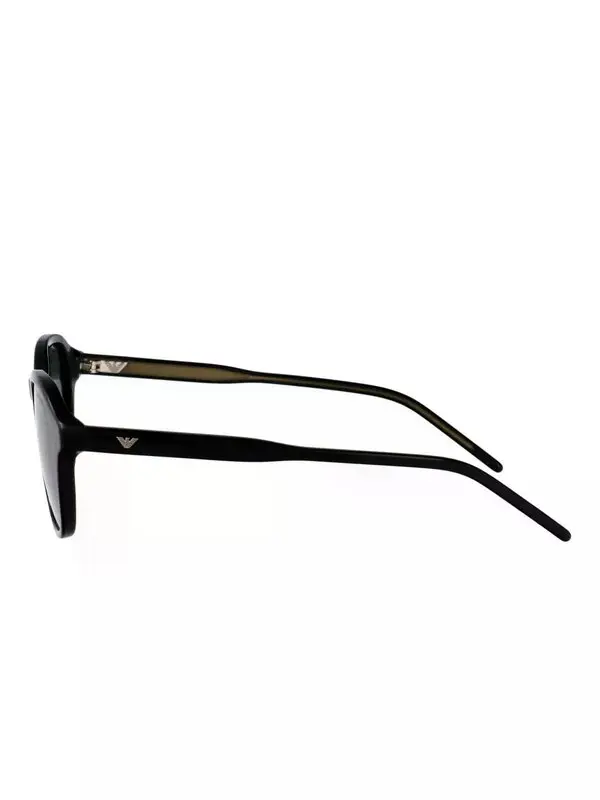 Emporio Armani Logo-plaque Round-frame Sunglasses