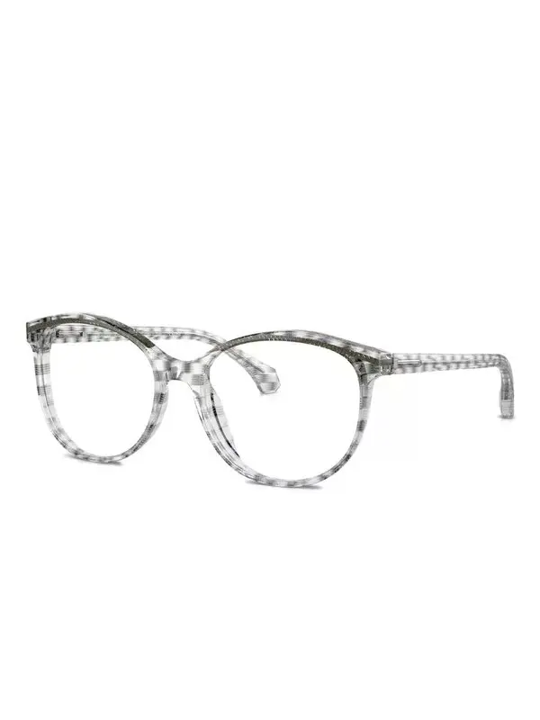 ALAIN MIKLI Damier-check Round-frame Glasses