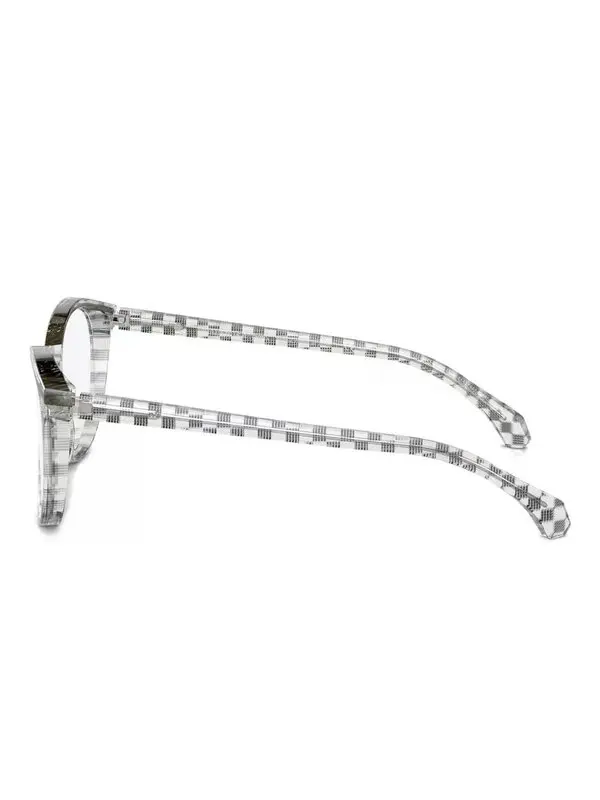ALAIN MIKLI Damier-check Round-frame Glasses