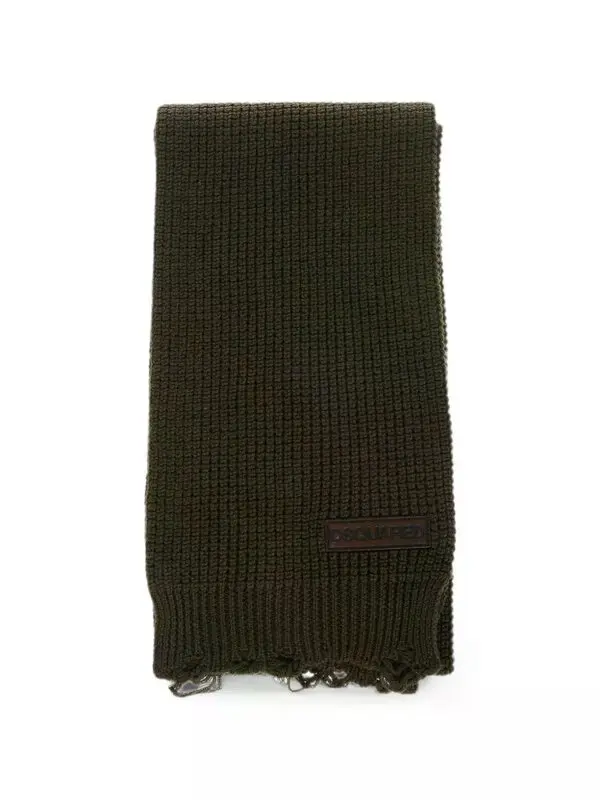 Dsquared2 Logo-patch Fringed-hem Scarf