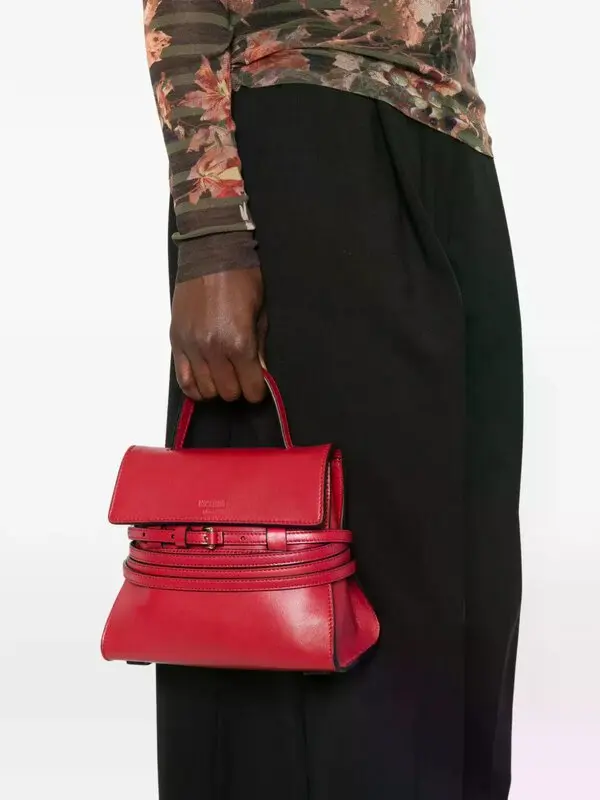 Moschino Tie Me Belt Detail Top-handle Mini Tote Bag - Red