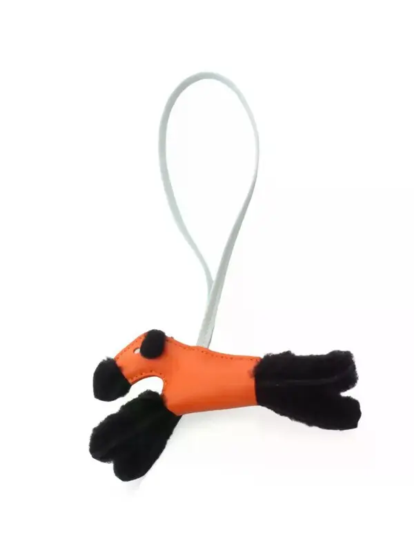 Hermès 2026 Budy" Leather And Shearling Bag Charm - Orange