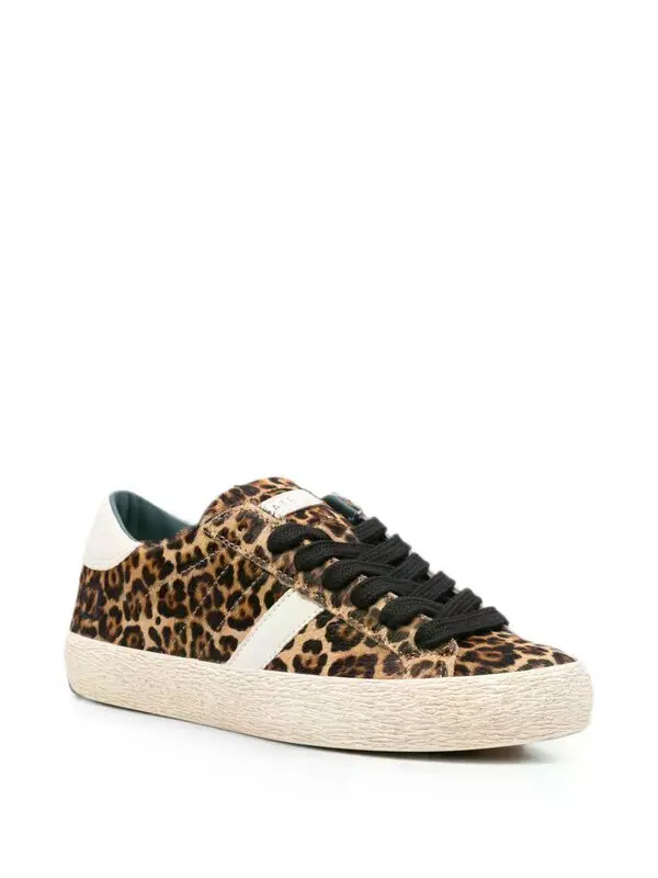 D.a.t.e. Leopard Print Pony-fur Sneakers
