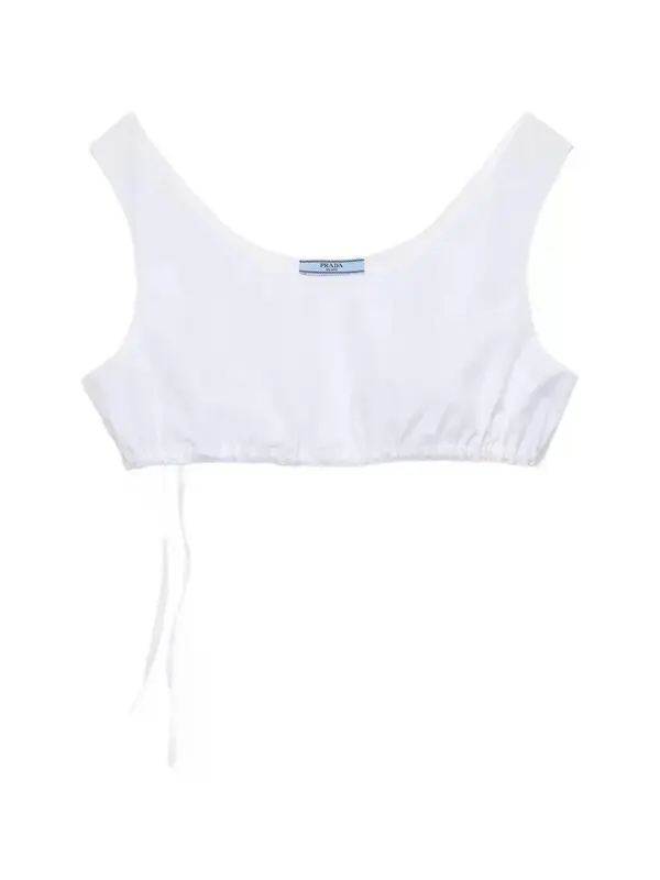 Prada Poplin Top With Drawstring Hem