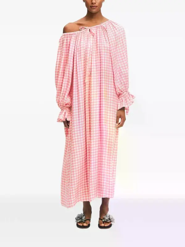 Sleeper Cha-cha Gingham Maxi Linen Dress