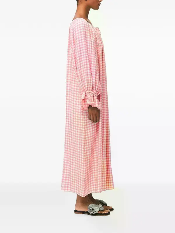 Sleeper Cha-cha Gingham Maxi Linen Dress