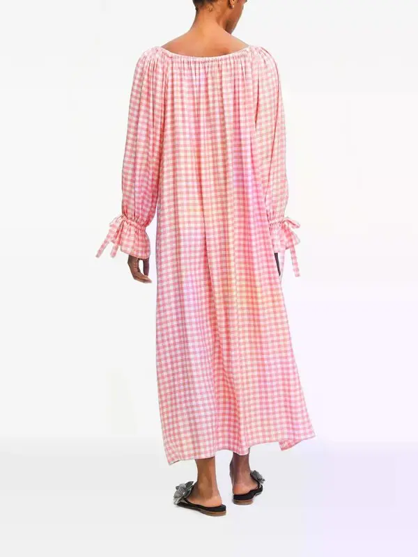 Sleeper Cha-cha Gingham Maxi Linen Dress