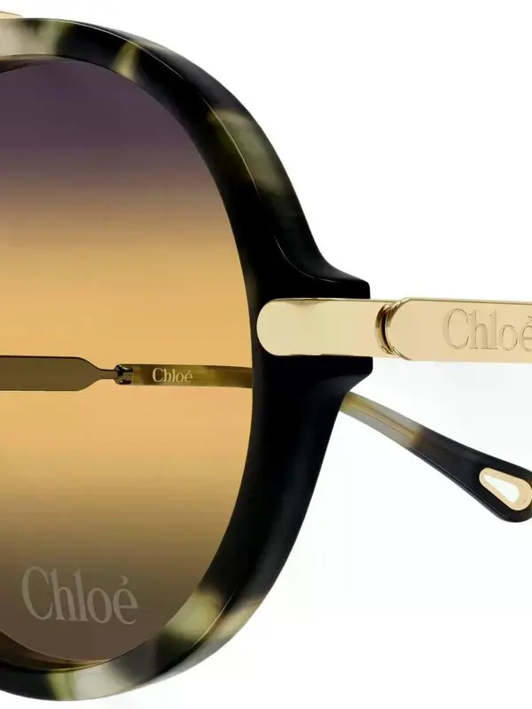Chloé Tortoiseshell-effect Navigator-frame Sunglasses