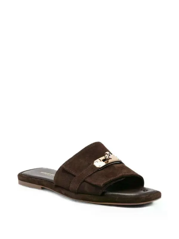SERGIO MORETTI FIRENZE Suede Sandals With Gold-tone Hardware