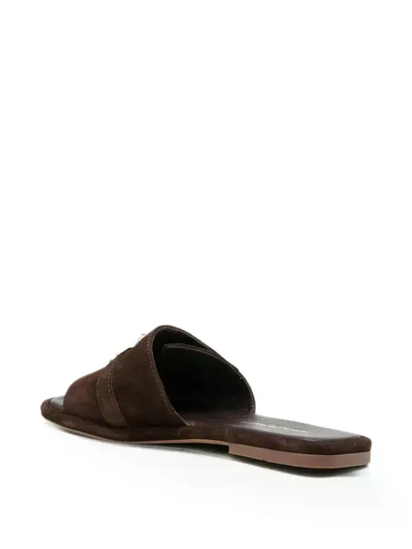 SERGIO MORETTI FIRENZE Suede Sandals With Gold-tone Hardware