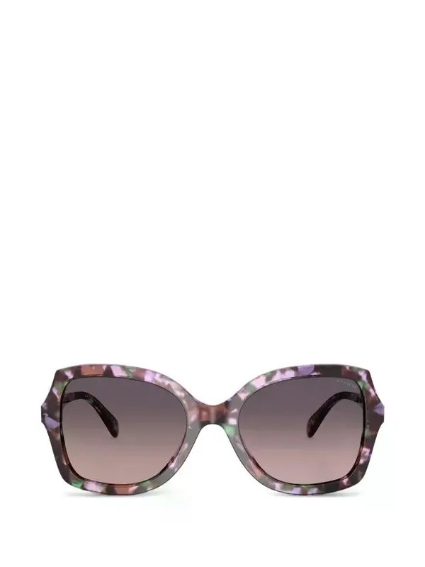 COACH Tortoiseshell-effect Geometric-frame Sunglasses