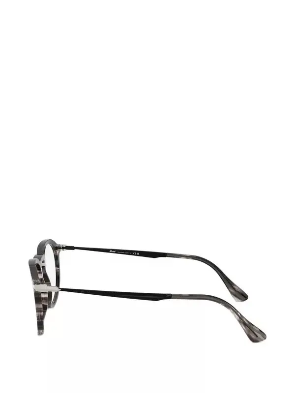 Persol Pier Striped Round Frame Glasses