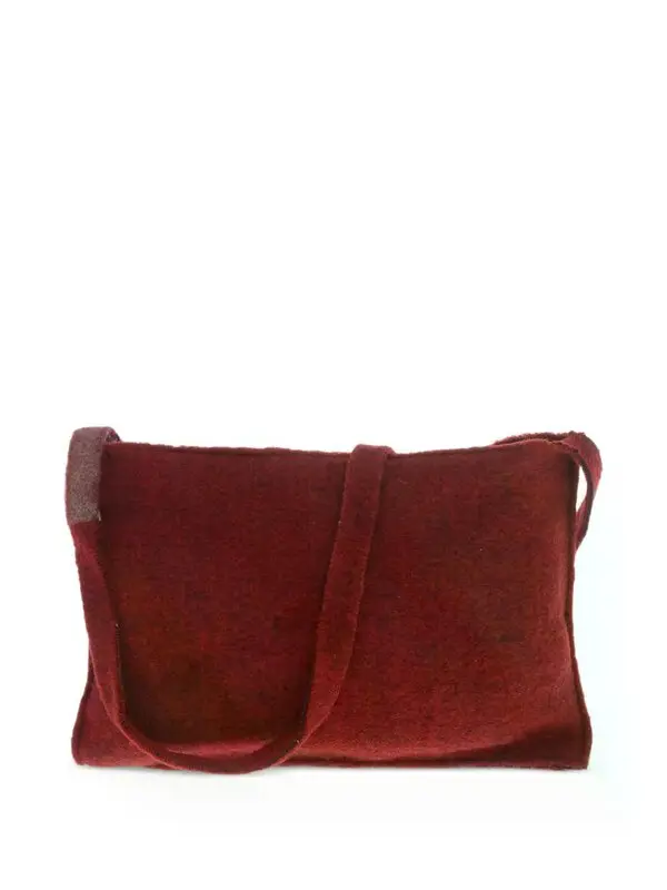Off-White Logo-print Felt Shoulder Bag - Red