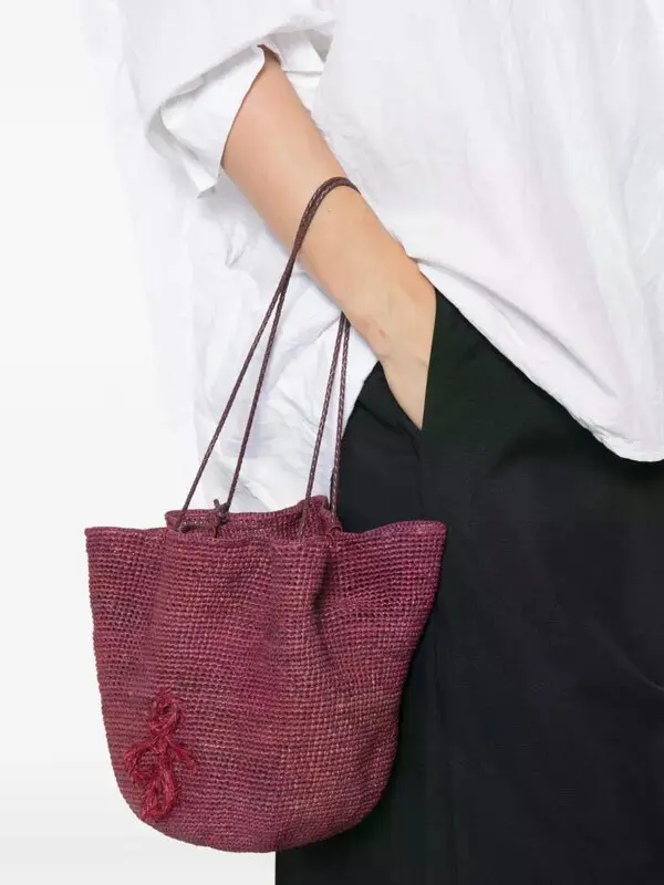 Ruslan Baginskiy Woven-raffia Hat And Bucket Bag