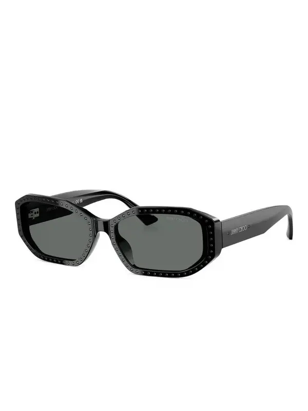 JIMMY CHOO Crystal-embellished Geometric-frame Sunglasses