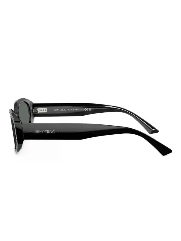 JIMMY CHOO Crystal-embellished Geometric-frame Sunglasses
