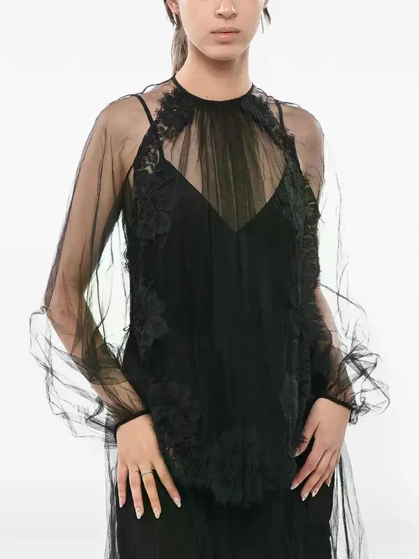 Stella McCartney Sophie Lace-trimmed Tulle Maxi Dress
