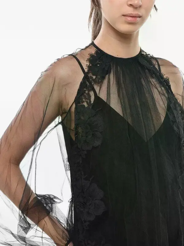 Stella McCartney Sophie Lace-trimmed Tulle Maxi Dress