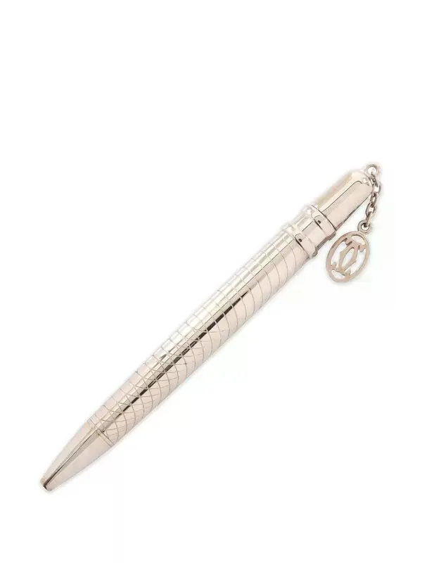 Cartier Tone Double C Charm Ballpoint Pen - Silver