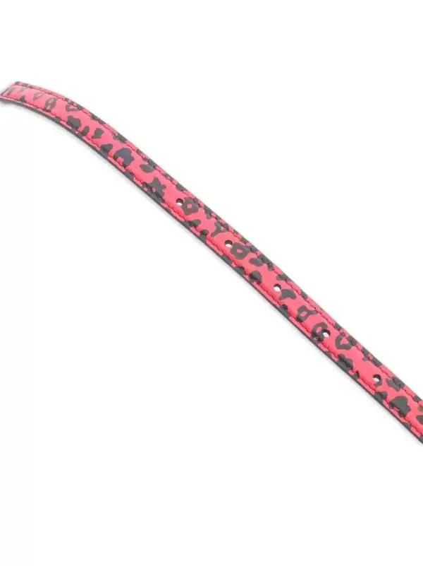 Dior Cd Logo Leopard Print Leather Belt - Red