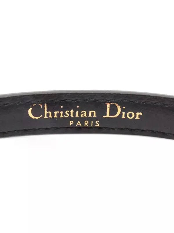 Dior Cd Logo Leopard Print Leather Belt - Red