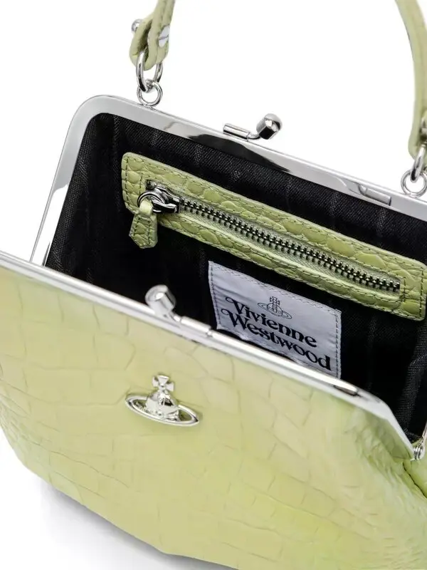 VIVIENNE WESTWOOD Granny Frame Crocodile-effect Leather Tote Bag