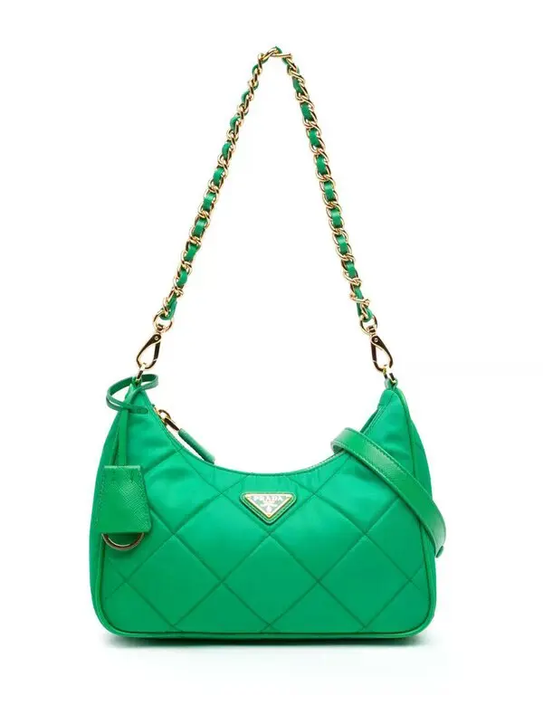 Prada 2013-2026 Impuntu Re Nylon Re Edition 1995 Chaine Satchel - Green