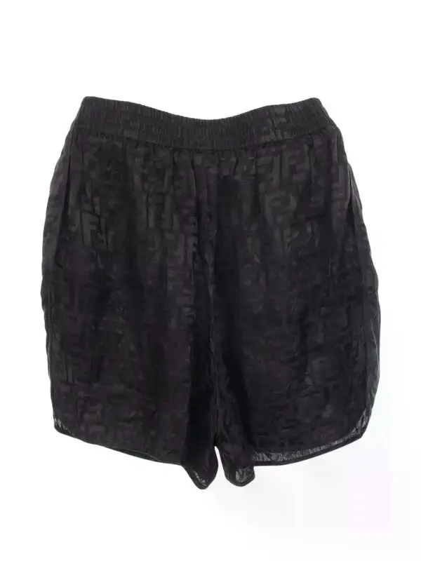 Fendi 2010s Zucca Pattern Silk Shorts