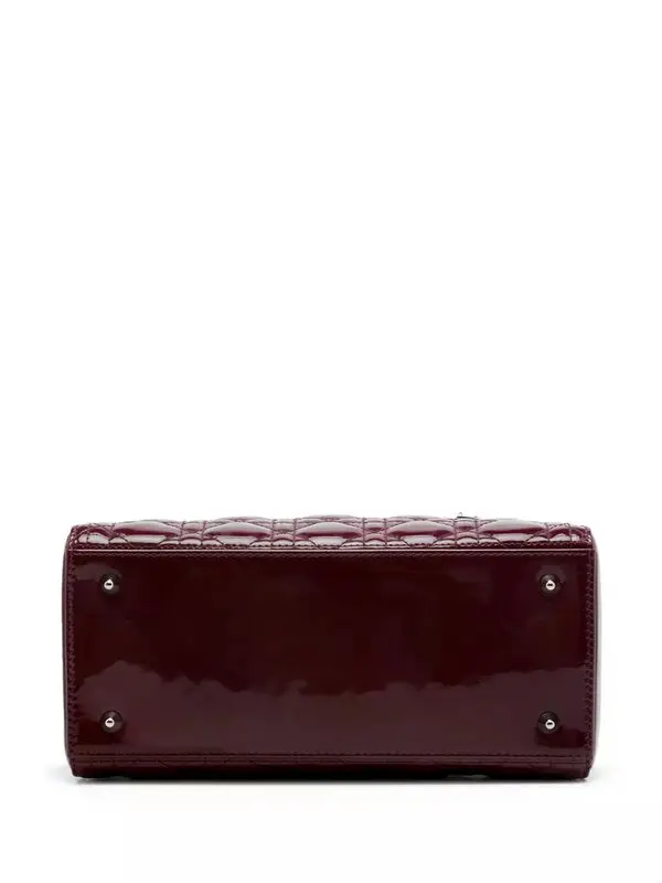 Dior Patent Leather Cannage Lady Satchel - Red