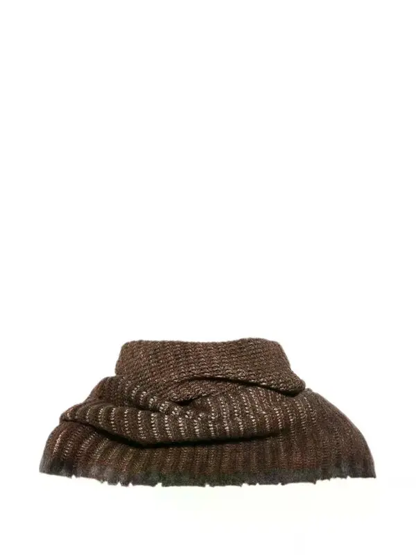 Avant Toi Ribbed-knit Distressed-effect Scarf
