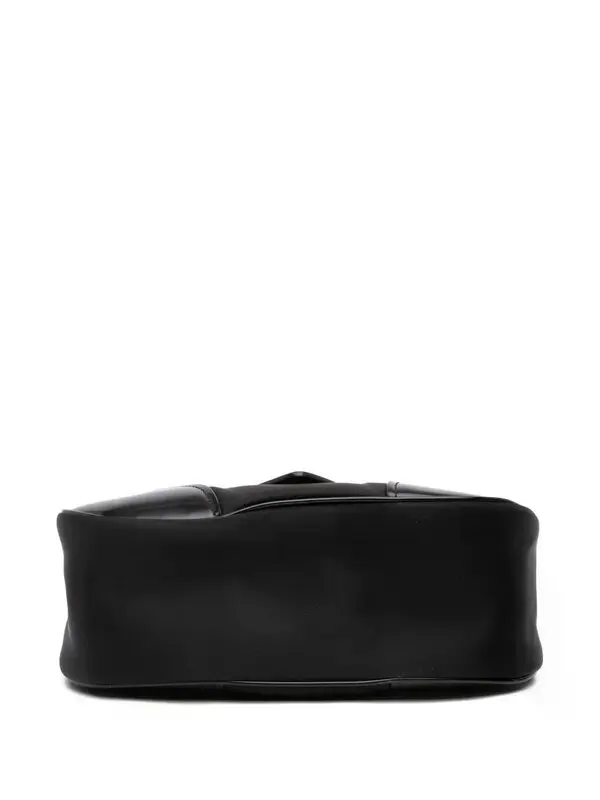 Prada Re Nylon And Shiny Calfskin Moon Satchel - Black