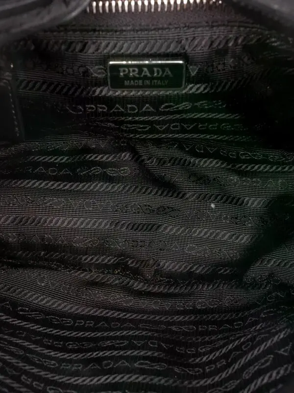 Prada Re Nylon And Shiny Calfskin Moon Satchel - Black